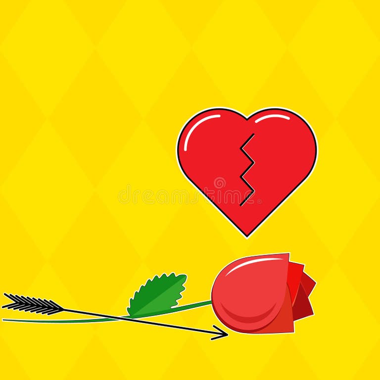 Corazón quebrado ilustración del vector. Ilustración de crédito - 55225248