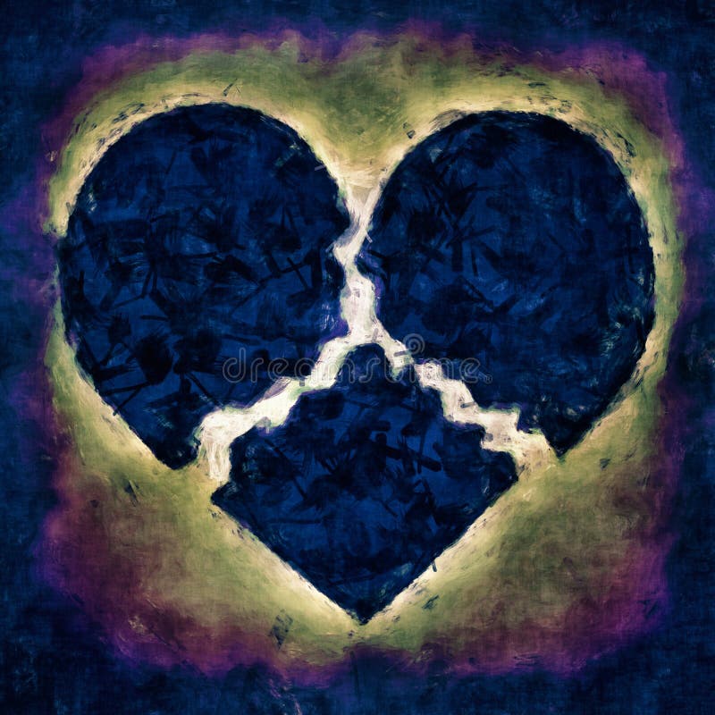 Corazón quebrado stock de ilustración. Ilustración de triste - 73554676