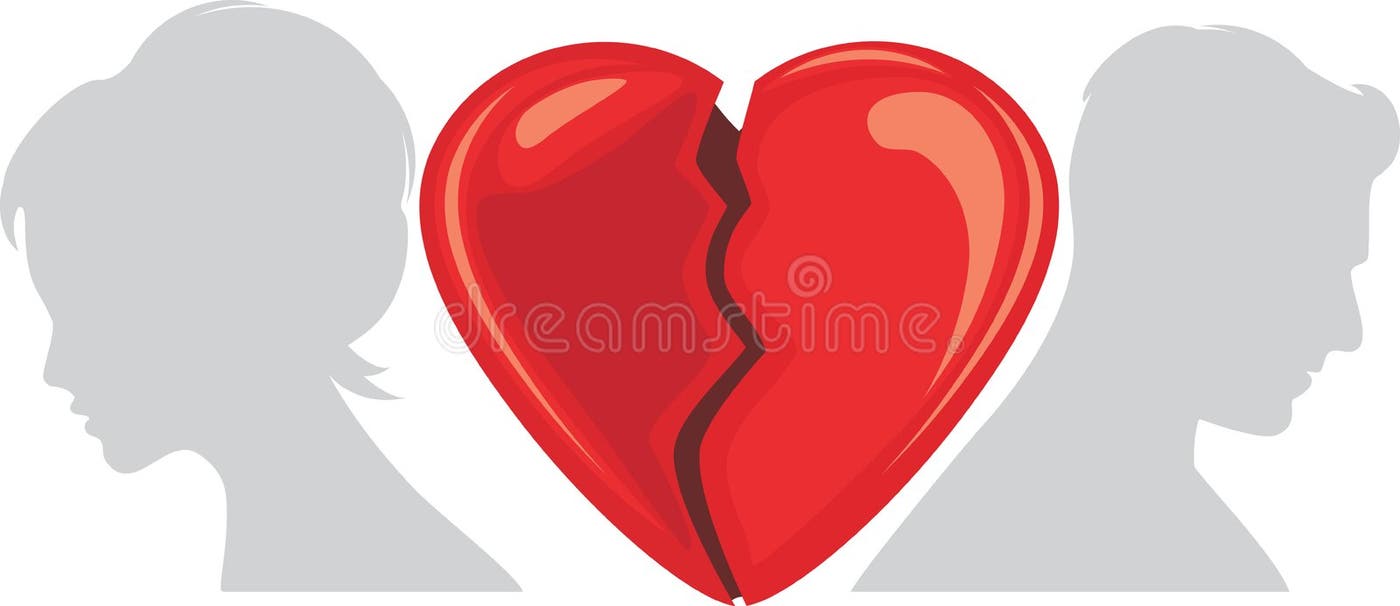 Corazón Roto Ilustración Ilustraciones Stock, Vectores, Y Clipart ...