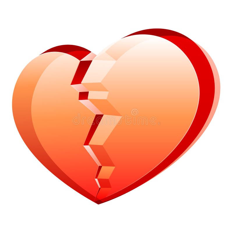 Icono del corazón quebrado ilustración del vector. Ilustración de corte ...