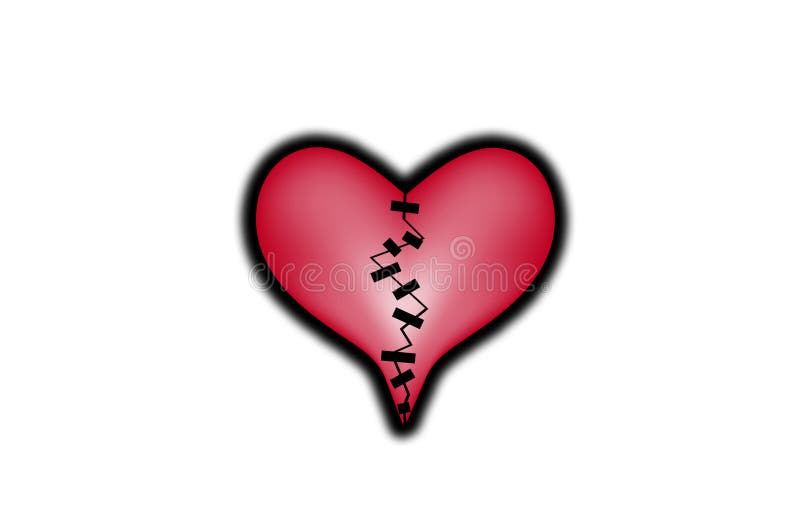 Corazón quebrado reparado stock de ilustración. Ilustración de quebrado ...
