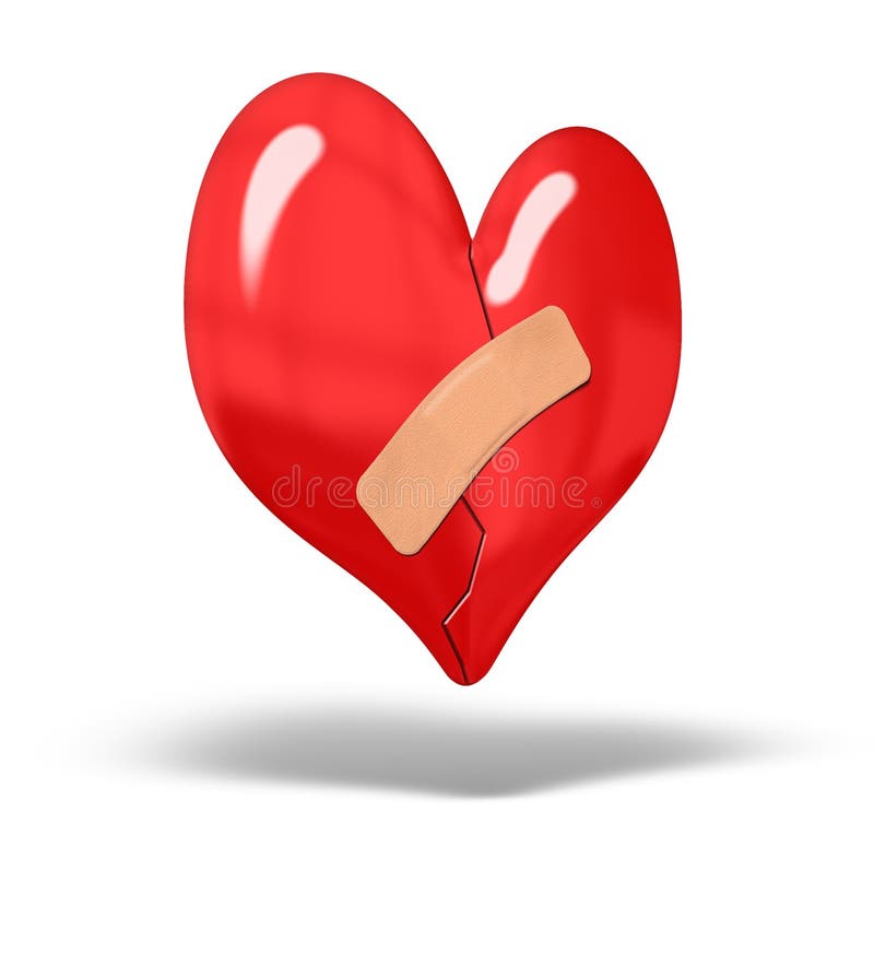 Corazón quebrado reparado stock de ilustración. Ilustración de puntada ...