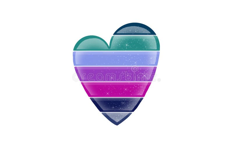 Corazón rayado multicolor stock de ilustración. Ilustración de amor ...