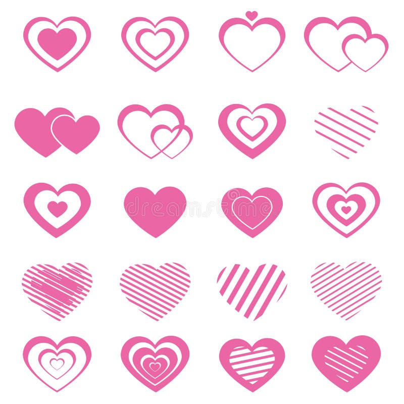 Corazón rayado rosado ilustración del vector. Ilustración de elegante ...