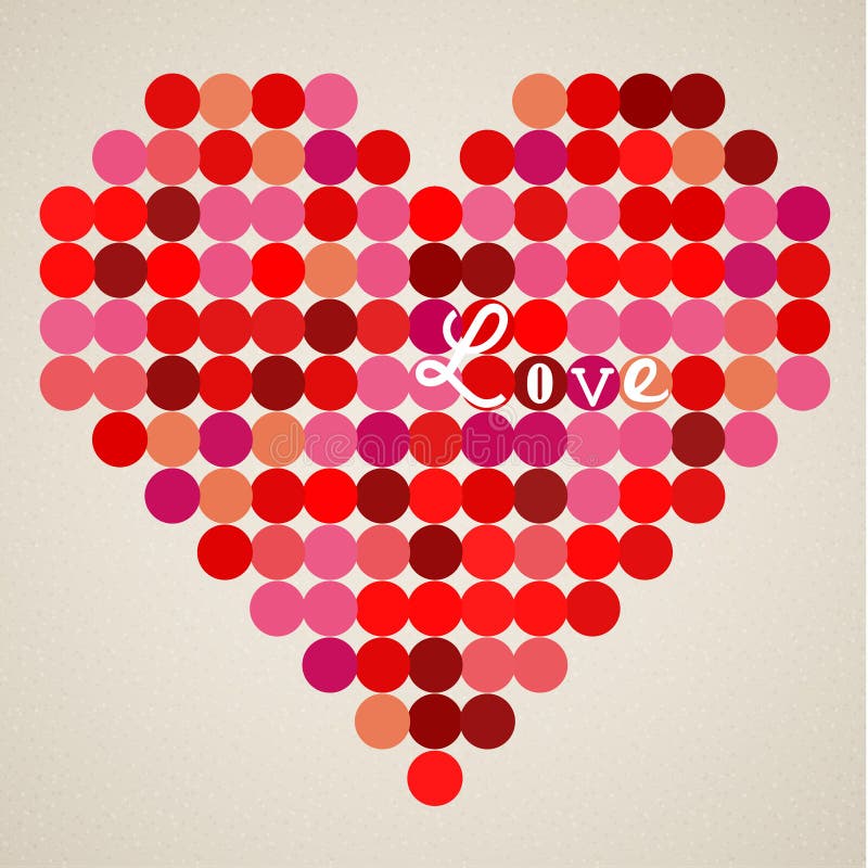 Corazón retro del vector ilustración del vector. Ilustración de ...