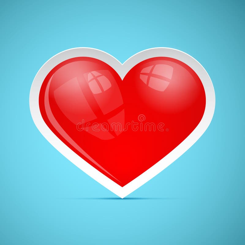 Corazón Retro Del Vector Rojo 3d Ilustración del Vector - Ilustración ...