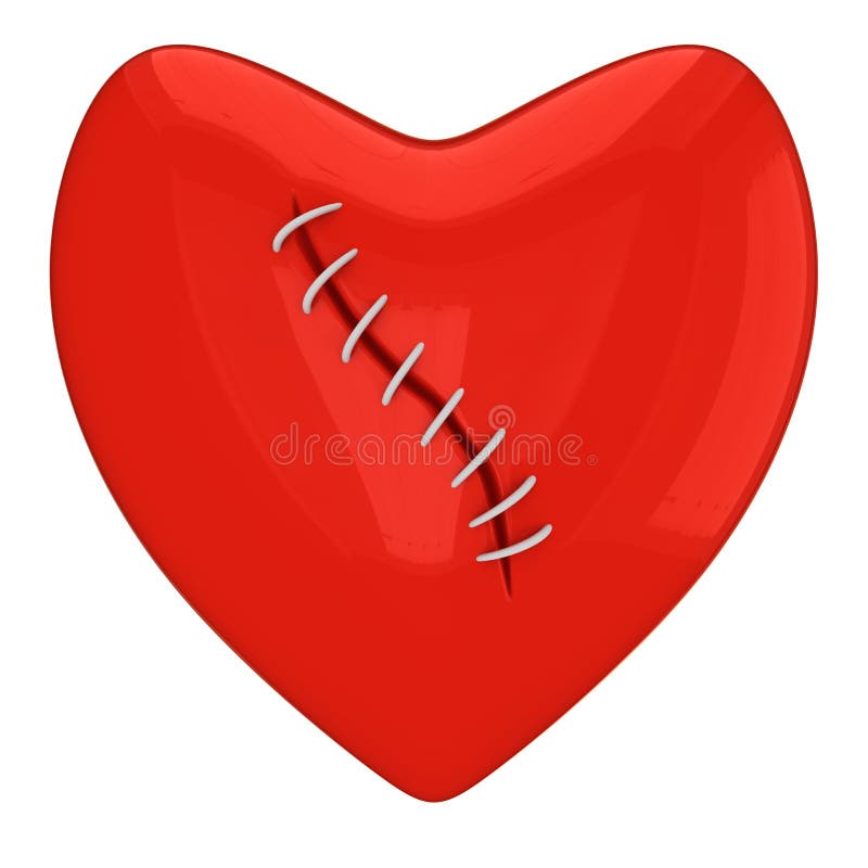 Corazón cosido ilustración del vector. Ilustración de valentine - 22948040