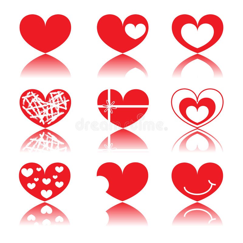 Corazón rojo determinado ilustración del vector. Ilustración de forma ...