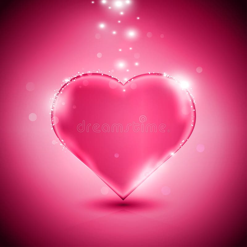 Corazón rosado ilustración del vector. Ilustración de vector - 22969397
