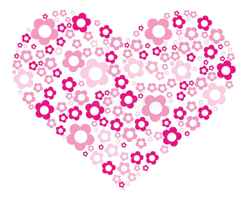 Corazón rosado de la flor stock de ilustración. Ilustración de arte ...