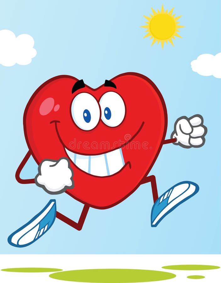 Corazón Sano Que Corre En Una Rueda De Ardilla Ilustración del Vector ...