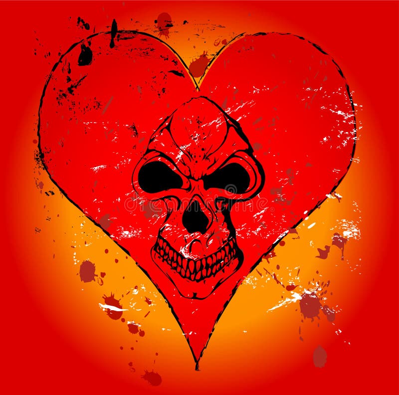 Corazón gótico del vampiro ilustración del vector. Ilustración de ...