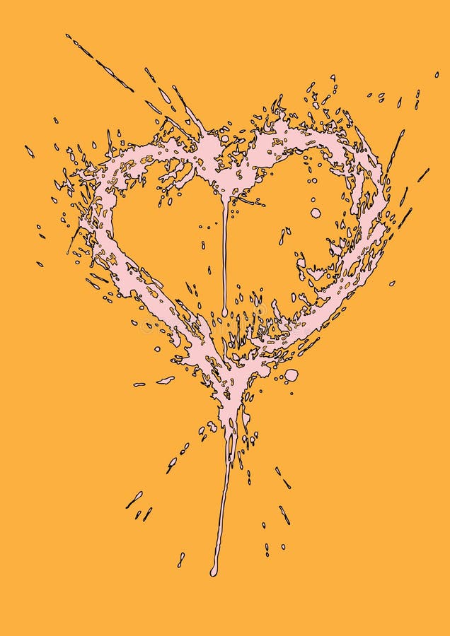 Corazón Sucio Hecho De Salpicaduras De La Pintura Ilustración del ...