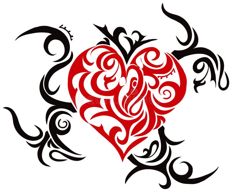 Corazón tribal ilustración del vector. Ilustración de vacaciones - 1053767