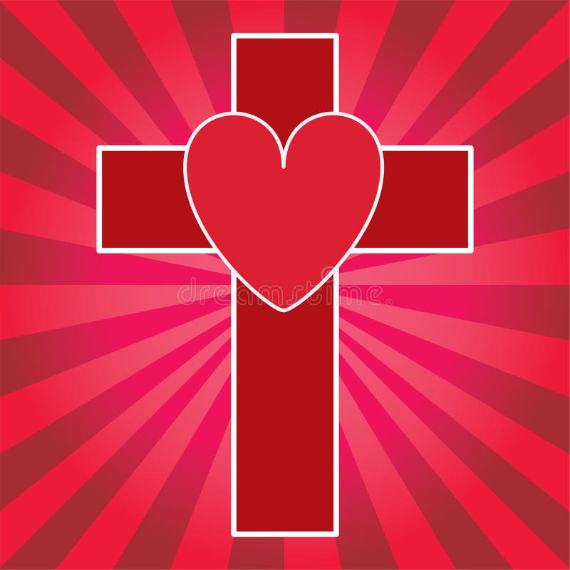 Corazón y cruz ilustración del vector. Ilustración de irradie - 12517755
