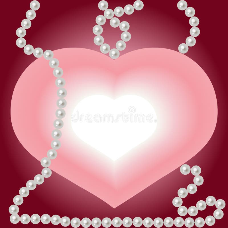 Corazón y perlas. stock de ilustración. Ilustración de joya - 18056139
