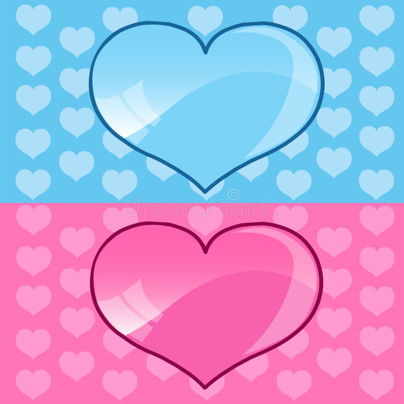 Corazones azules y rosados ilustración del vector. Ilustración de ...