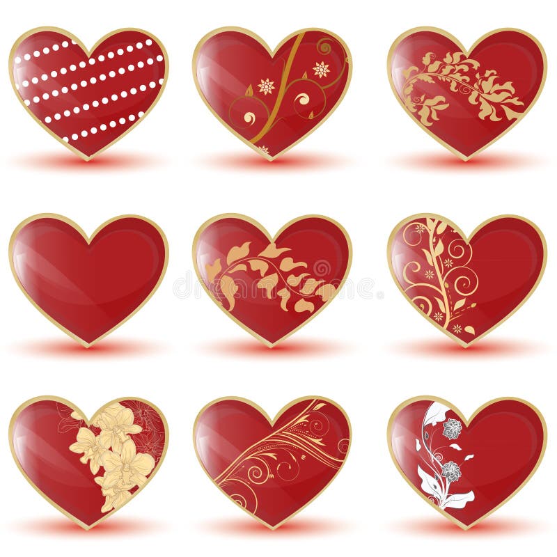 Corazones brillantes ilustración del vector. Ilustración de metal ...