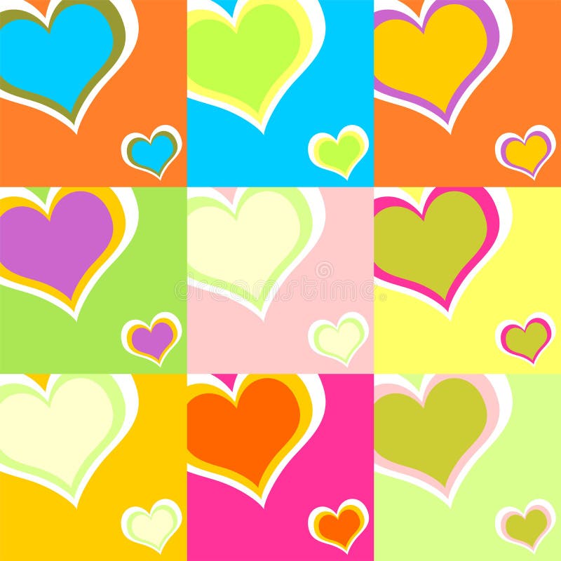 Corazones coloridos 01 ilustración del vector. Ilustración de ...