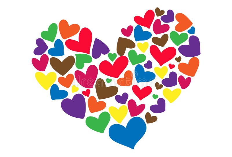 Corazones coloridos ilustración del vector. Ilustración de colorido ...