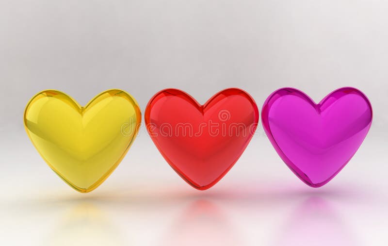 Corazones coloridos stock de ilustración. Ilustración de transparente ...