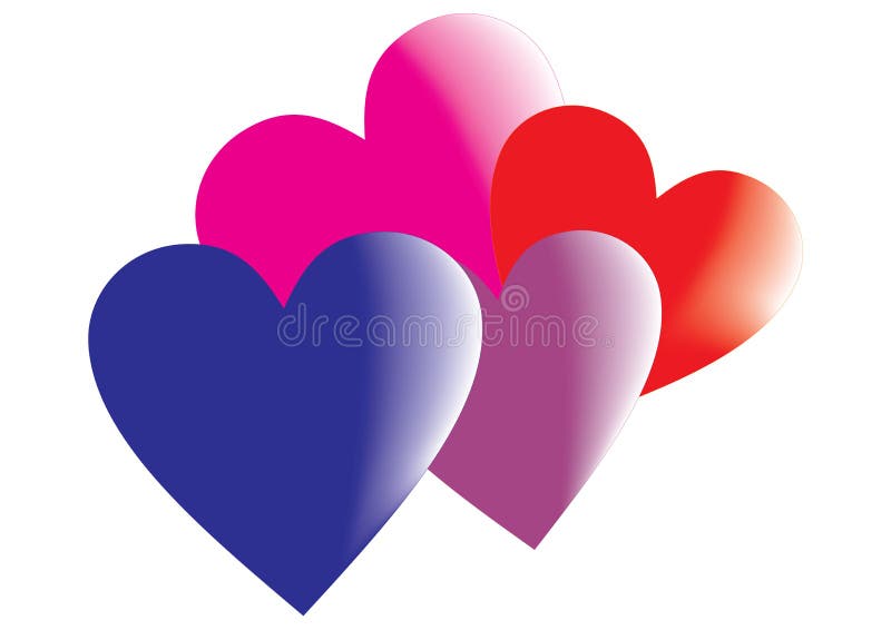 Corazones coloridos stock de ilustración. Ilustración de transparente ...