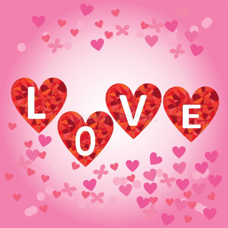 Corazones Con AMOR De Las Cartas. Ilustración del Vector - Ilustración ...