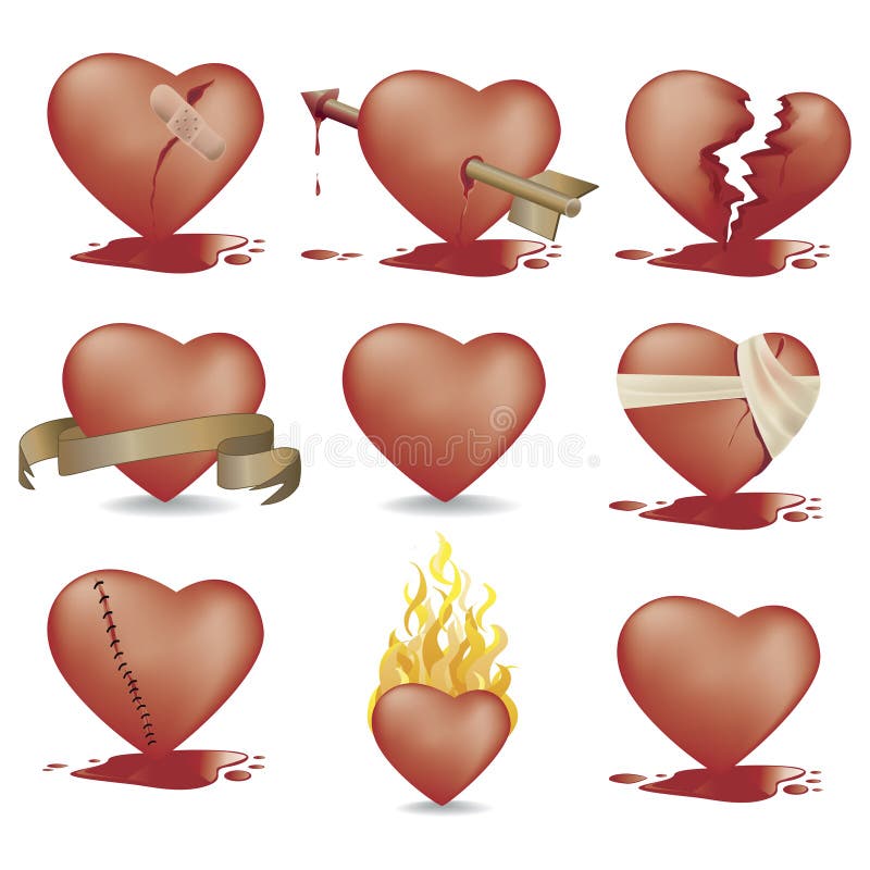 Corazones Con El Camino De Recortes Stock de ilustración - Ilustración ...