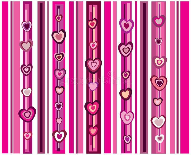 Corazones con las rayas ilustración del vector. Ilustración de dulzura ...