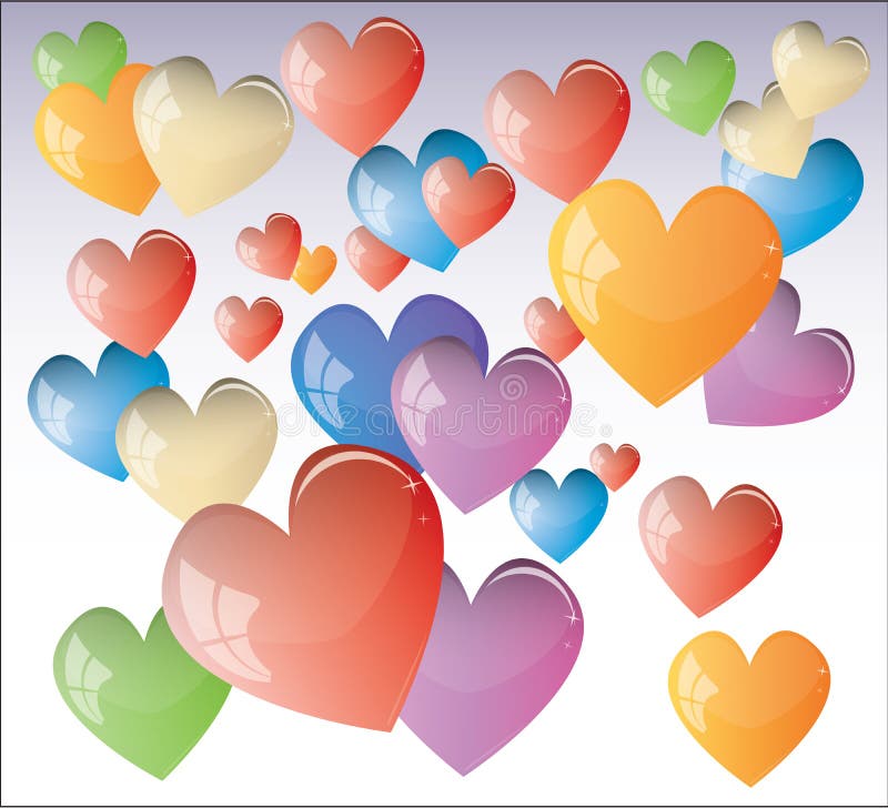 Corazones del color ilustración del vector. Ilustración de valentina ...