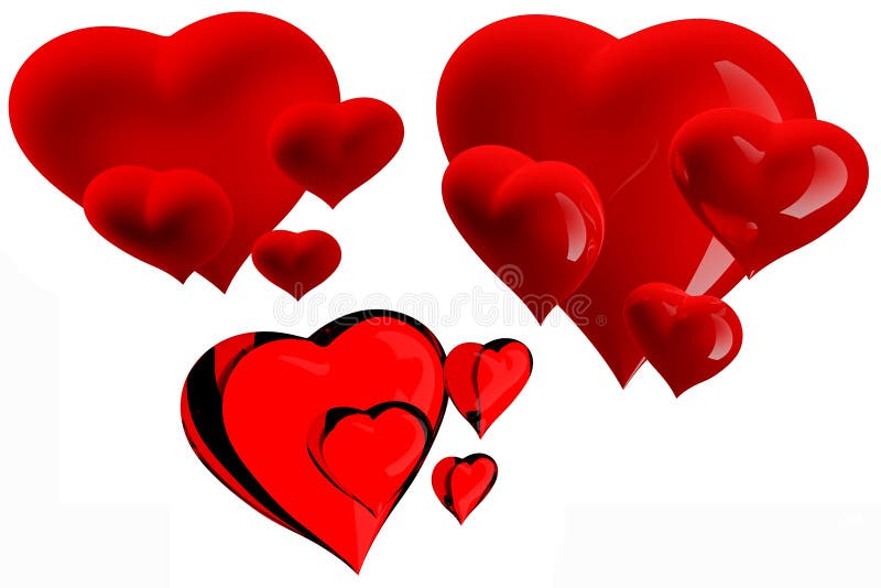 Corazones hermosos stock de ilustración. Ilustración de cubo - 7525633