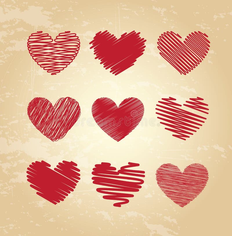 Corazones rayados ilustración del vector. Ilustración de hermoso - 31017594