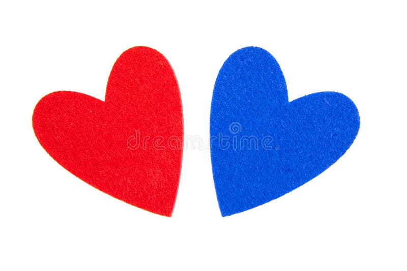 Corazones rojos y azules foto de archivo. Imagen de silueta - 28718586