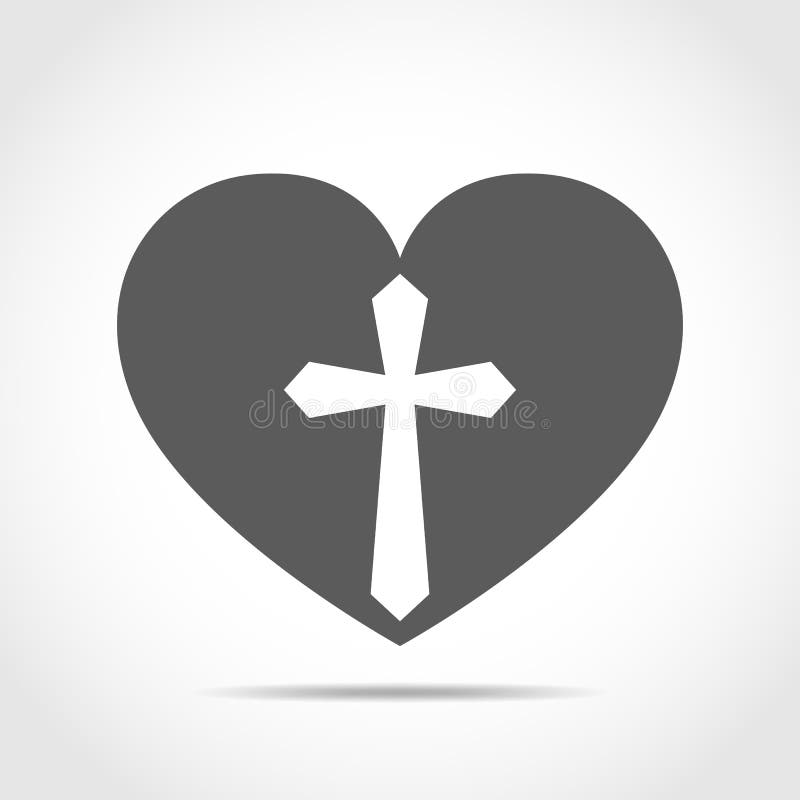Corazón Con La Cruz Cristiana Dentro Ilustración Del Vector Stock De