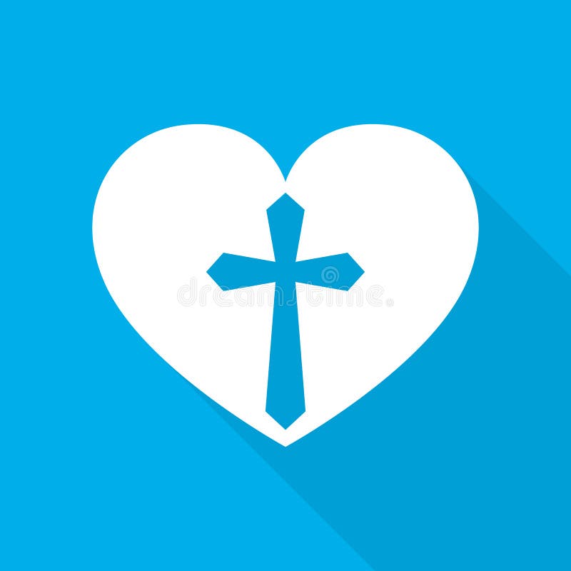 Corazón Con La Cruz Cristiana Dentro Ilustración Del Vector Stock De