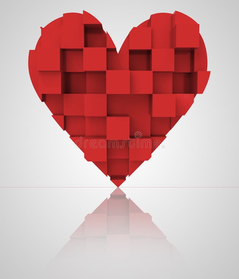 Corazón tridimensional ilustración del vector. Ilustración de diseño - 1795165