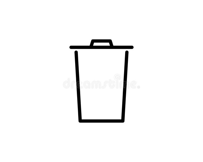 Corbeille Vectorielle Jeu Dicônes Garbage Illustration Signe