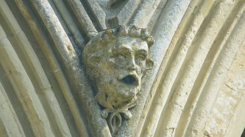 Corbel Head on the West Front of Salisbury Cathedral E Stock Photo ...