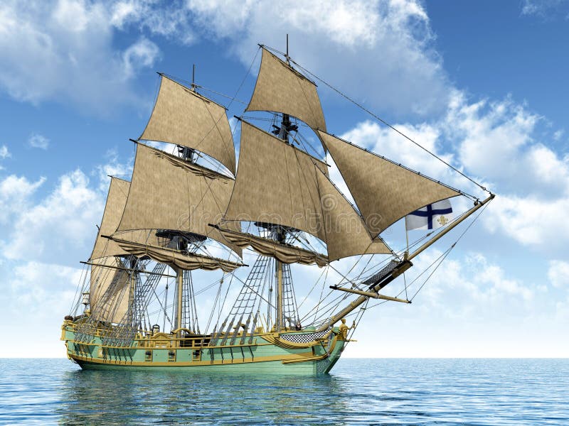 Corbeta del siglo XVIII stock de ilustración. Ilustración de corbeta ...