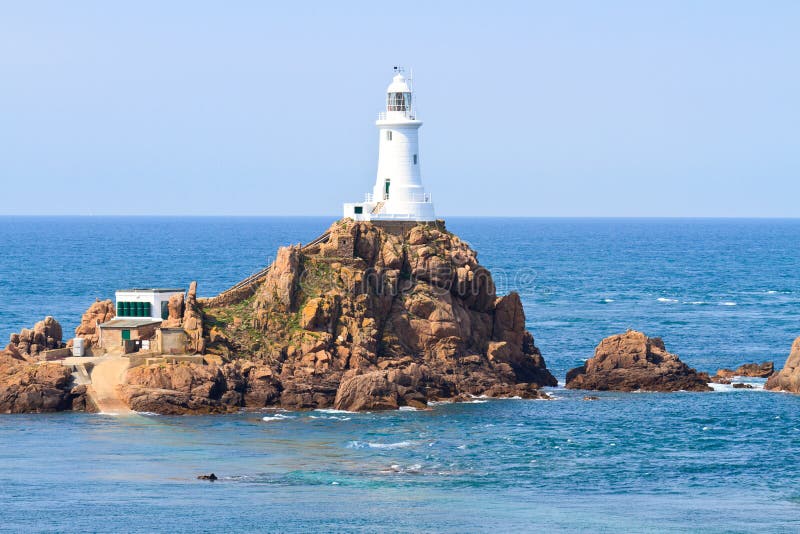 Corbiere Lighthouse Jersey, Channel Islands Stock Image - Image of ...