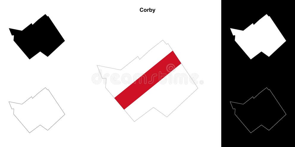 Corby outline map stock vector. Illustration of region - 334901719