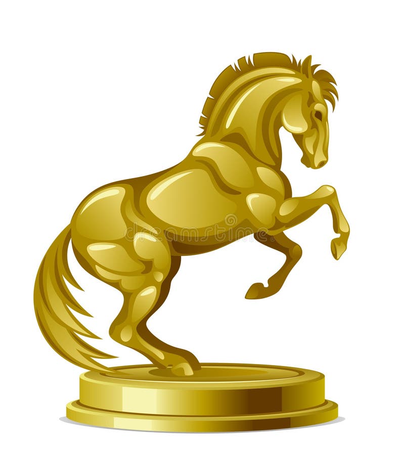 Corcel de oro ilustración del vector. Ilustración de casta - 45465213