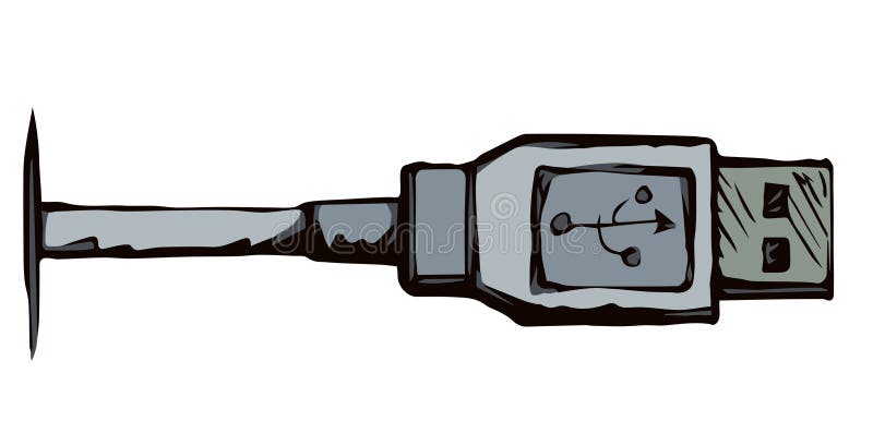 Cord for Charging the Phone. Vector Drawing Stock Vector - Illustration ...