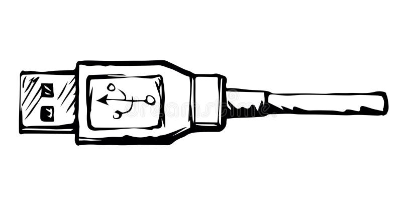 Cord for Charging the Phone. Vector Drawing Stock Vector - Illustration ...