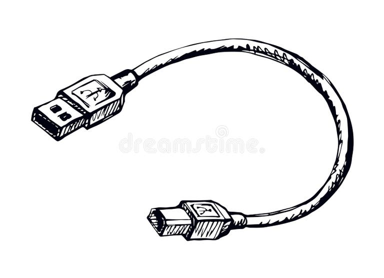 Cell Phone Cord Drawing Stock Illustrations – 76 Cell Phone Cord ...
