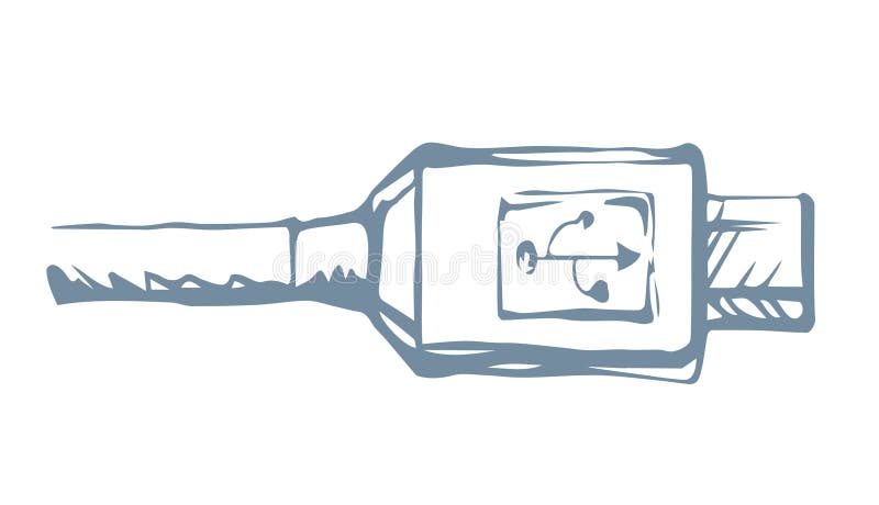 Cord for Charging the Phone. Vector Drawing Stock Vector - Illustration ...