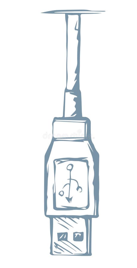 Cord for Charging the Phone. Vector Drawing Stock Illustration ...