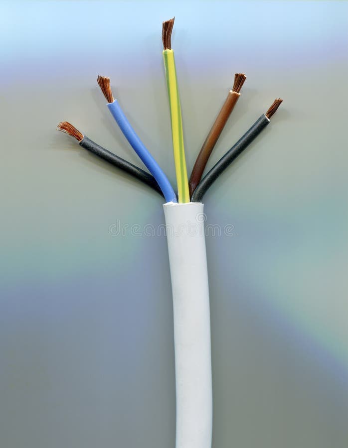 Cord with Five Different Coloured Wires Stock Image - Image of ground ...