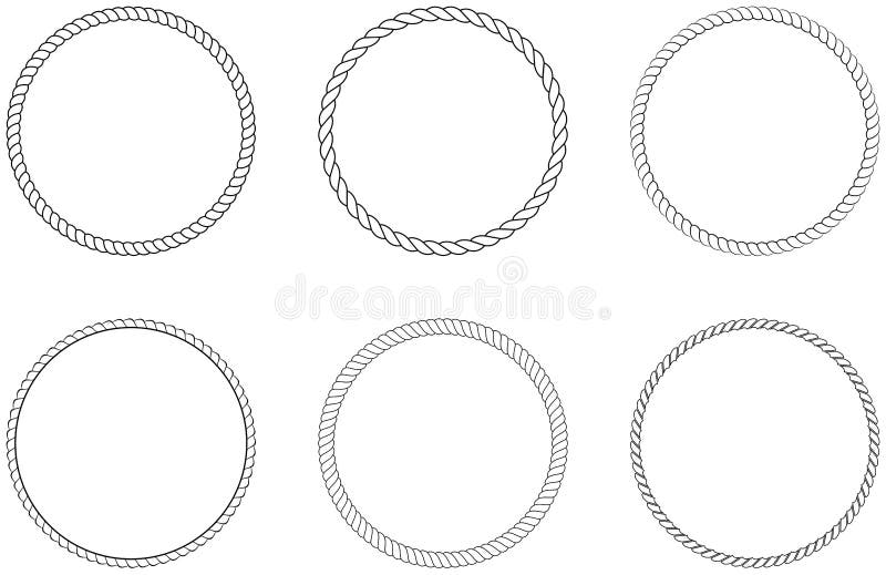 Cord or Rope Circle Set Arrangement in Black and White Gradient As ...