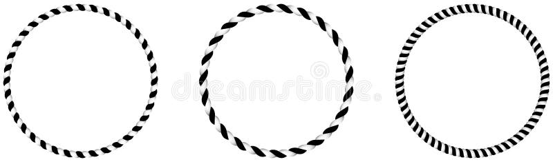 Cord or Rope Circle Set Arrangement in Black and White Gradient As ...